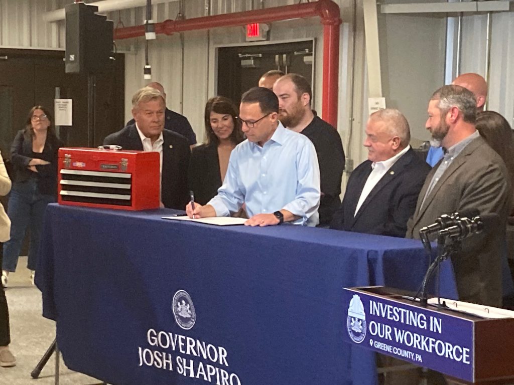 Gov. Josh Shapiro talks up vo-tech spending at Greene careers center ...